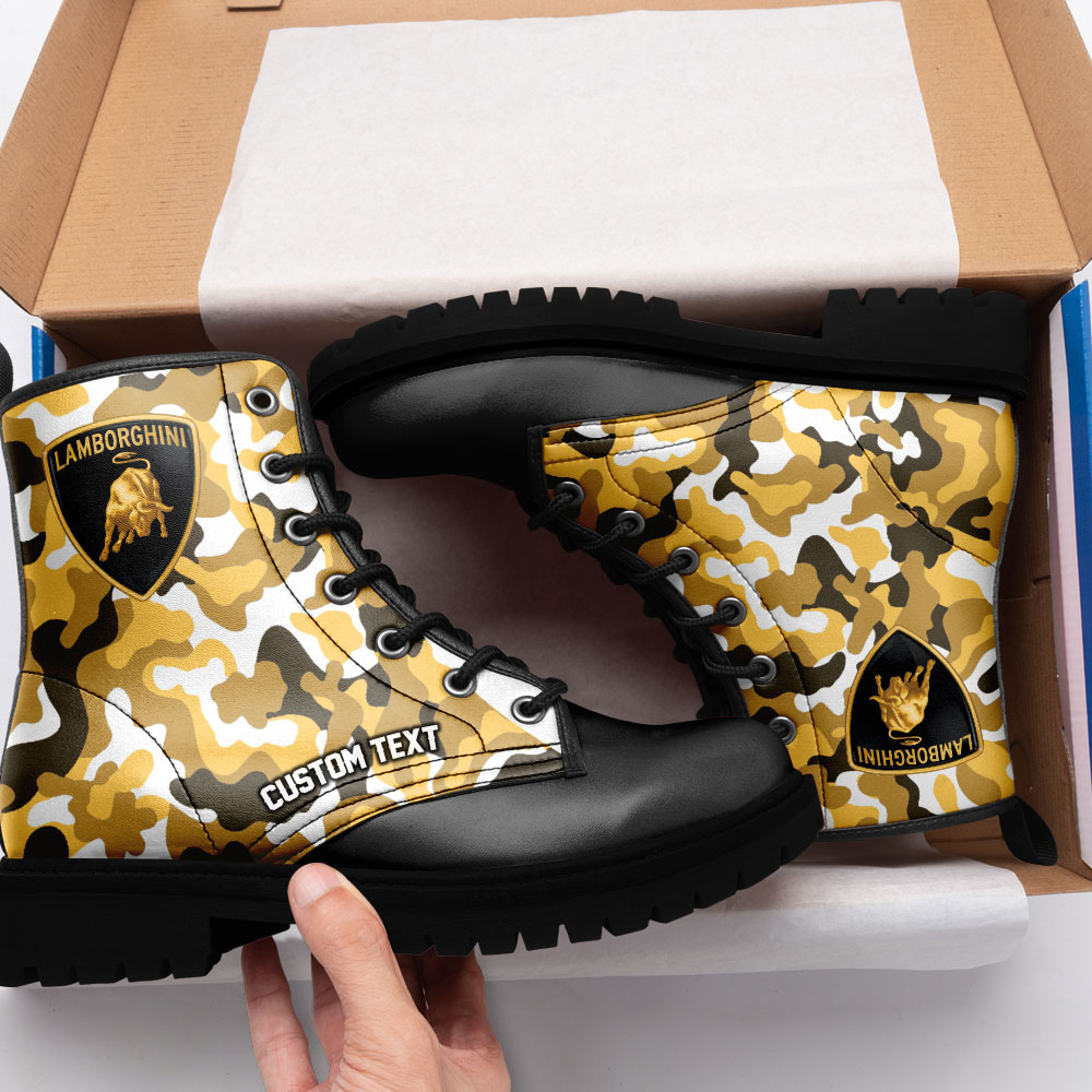 Lamborghini Lace Up Leather Boots Custom Any Logo, Car Model, Or Sport ...