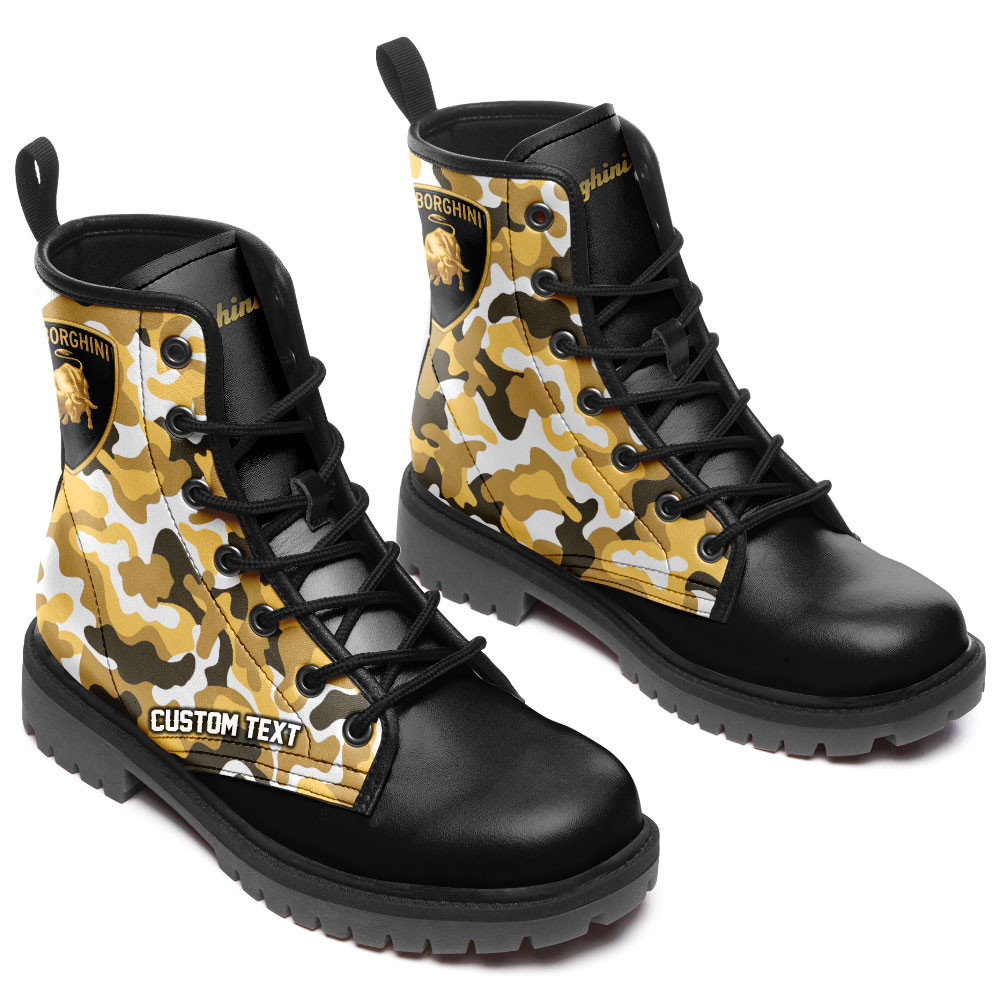 Lamborghini Lace Up Leather Boots Custom Any Logo, Car Model, Or Sport ...