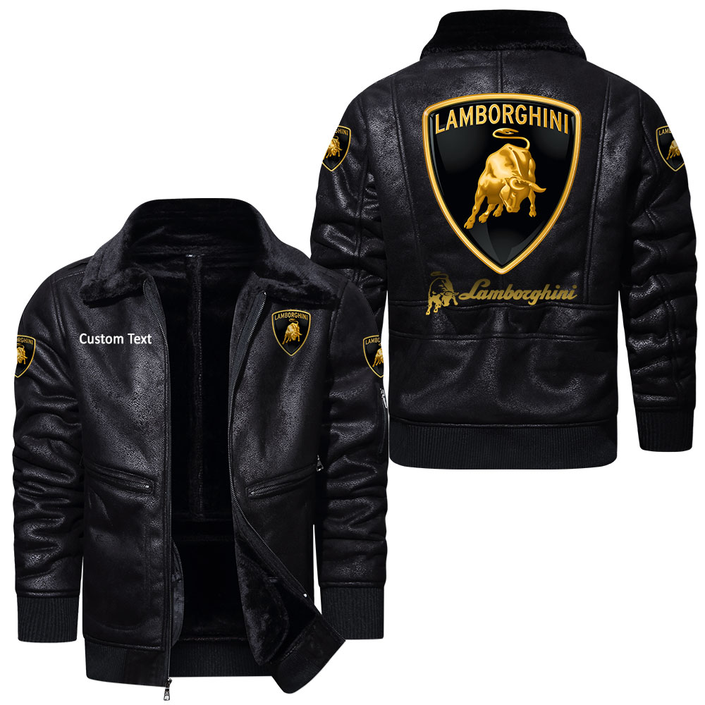 Lamborghini Suede fleece jacket black and brown, vintage style ...