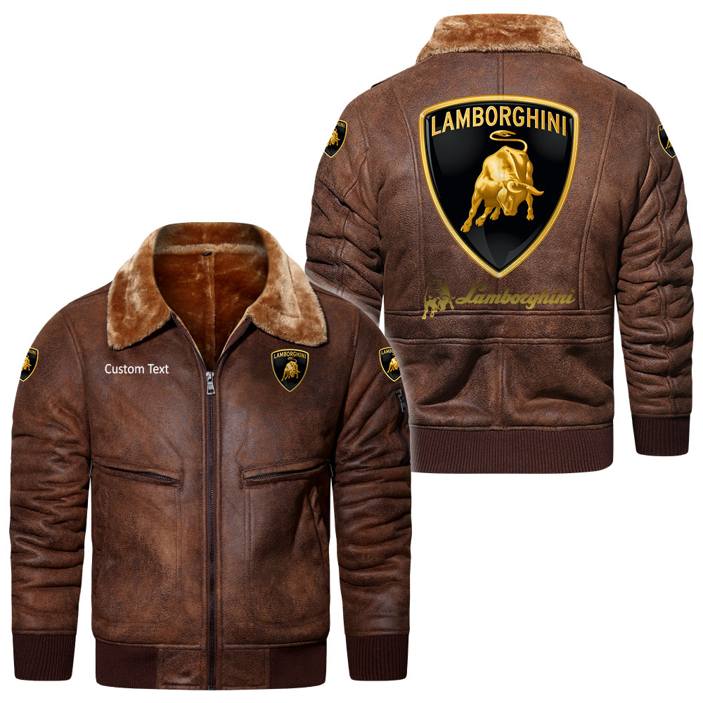 Lamborghini Suede fleece jacket black and brown, vintage style ...