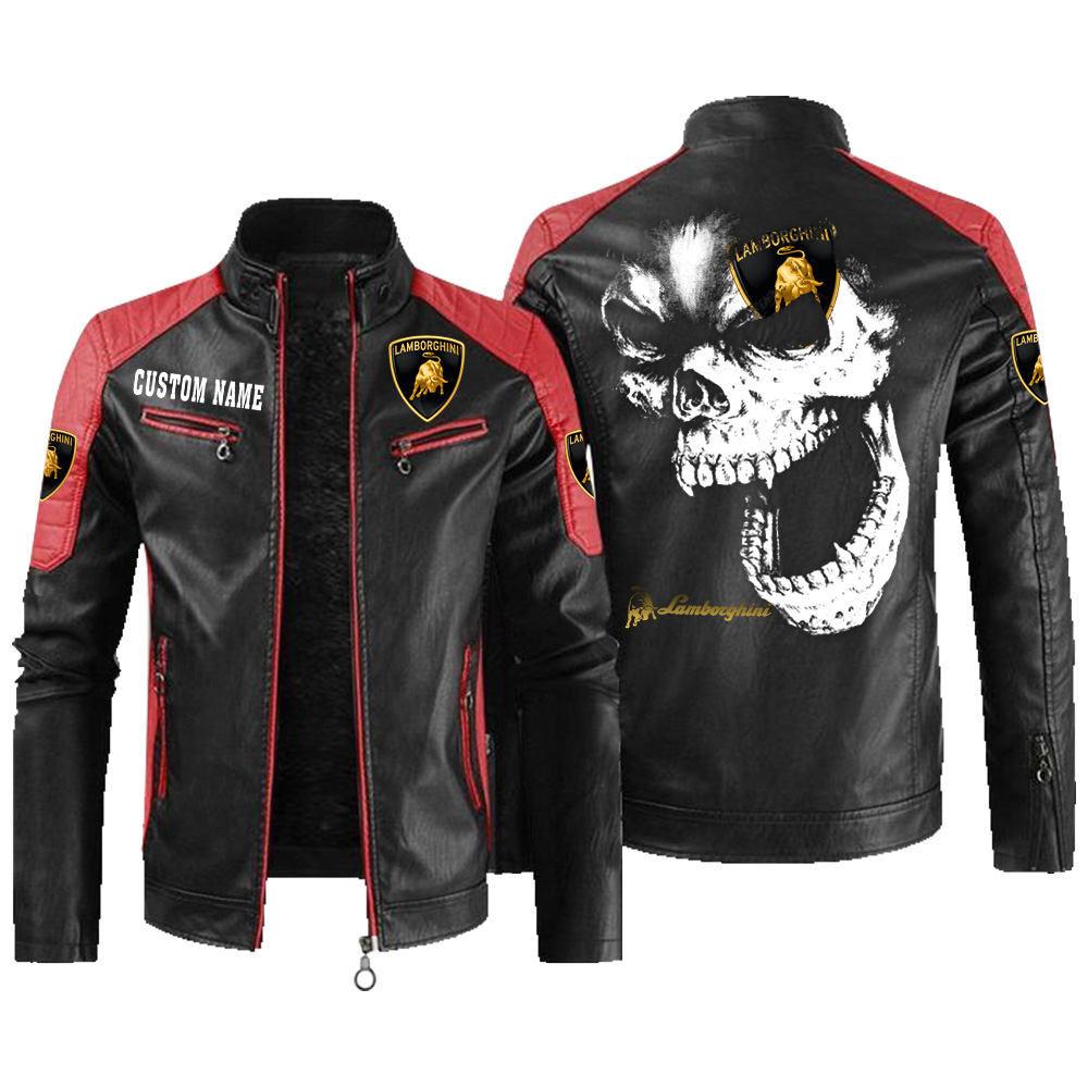 Lamborghini Contrast Leather jacket, vintage style jacket, Customize ...
